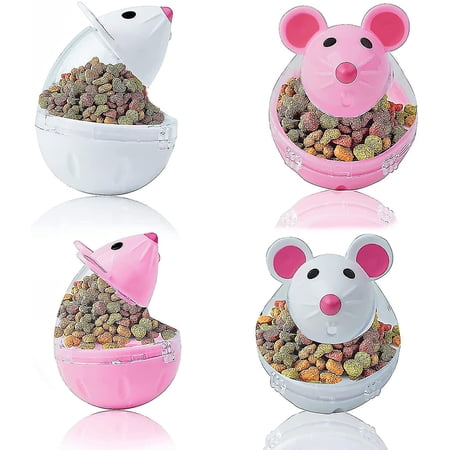 4 Pack Cat Food Dispenser Cat Treat Toy Feeder Toy For Interactive Iq ...