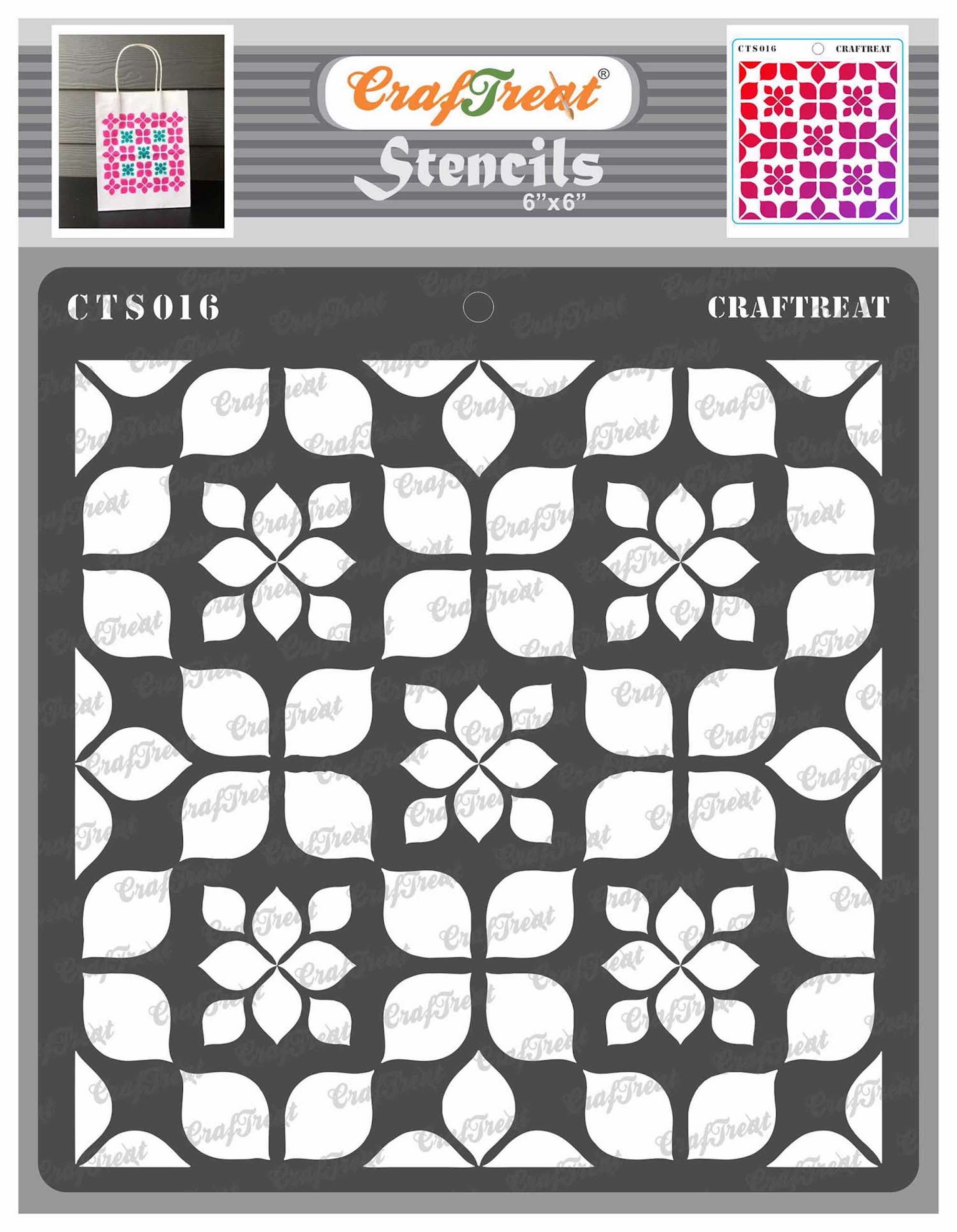 CrafTreat Hydrangea Flower Petal Stencil for Painting and Crafting - 6 ...