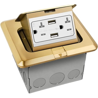 ENERLITES Pop-Up Floor Box Kit, 6" Dia. x 3" H, 20A GFCI Tamper ...