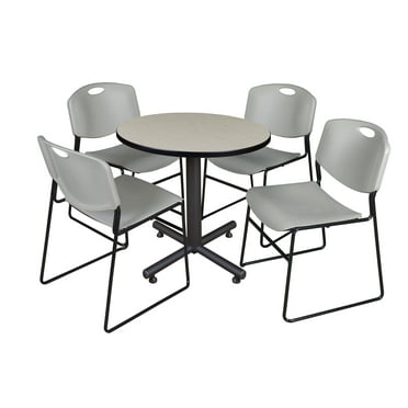 OFM Multi-Use Break Room Package, 36" Square Table with Vinyl Stack ...