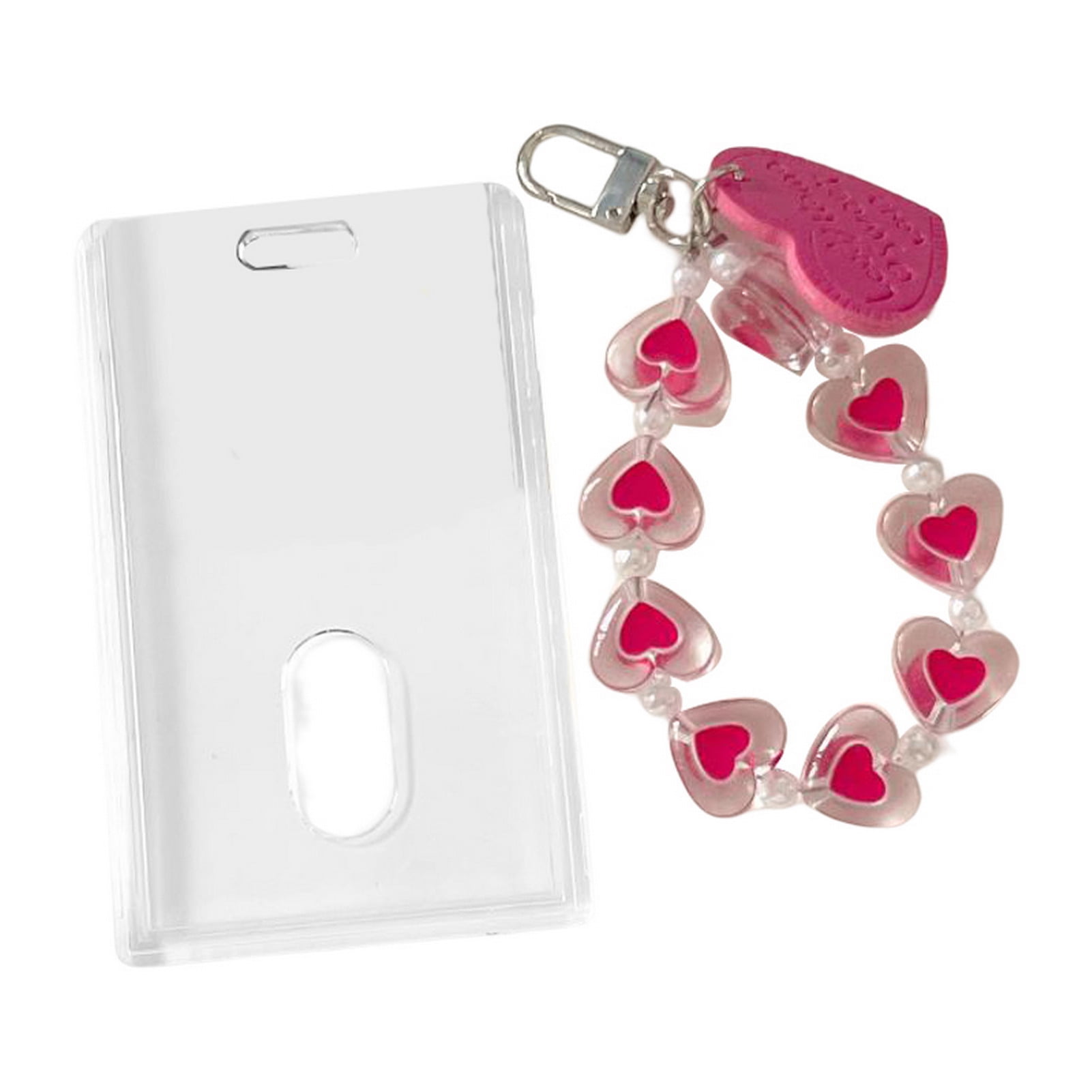 Farfi Card Protector Storage Protective Heart Pendant Wrist Strap ...