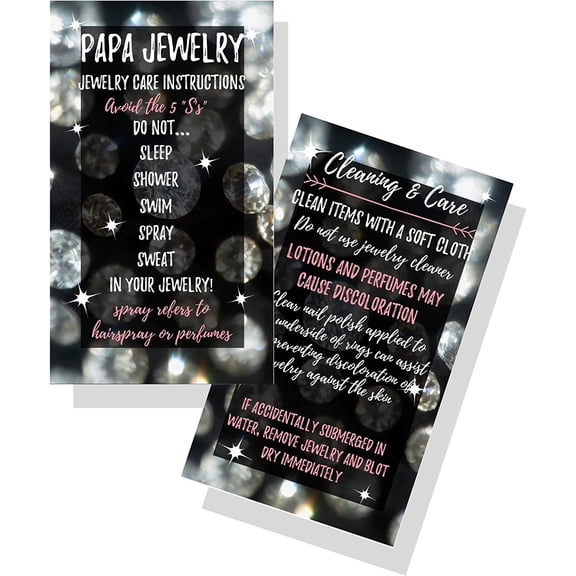 Jewelry Cleaning and Care Cards Package of 50 Bling Earrning Design ...