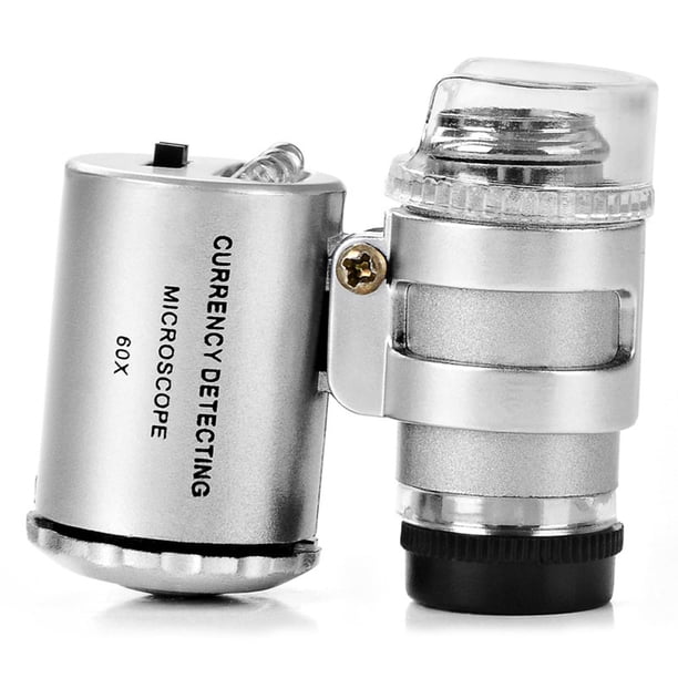 Pocket Microscope 60x Zoom Jewelry pocket microscope LED Mini ...