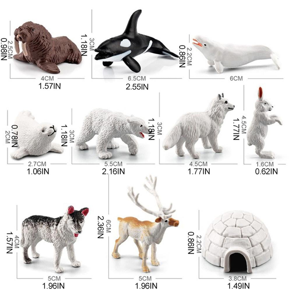 10 Uds. Conjunto de figuritas de animales marinos del Círculo Polar Ártico, modelos de ...