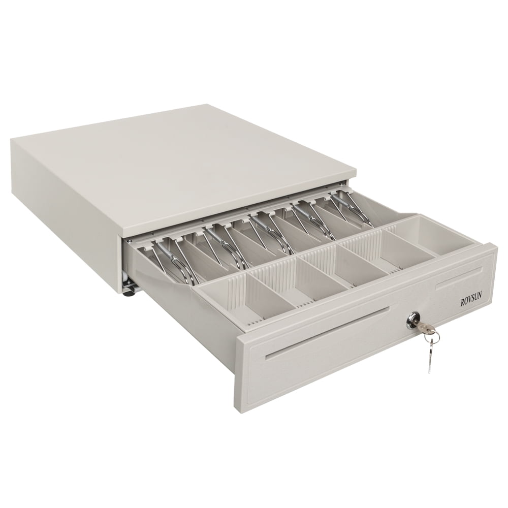 ROVSUN 16'' Cash Register Drawer 5 Bill 5 Coin, Money Storage Box ...