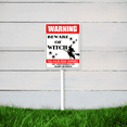 Kurmntregon Beware Of Witch Sign With Stake Witch Yard Sign Caution ...