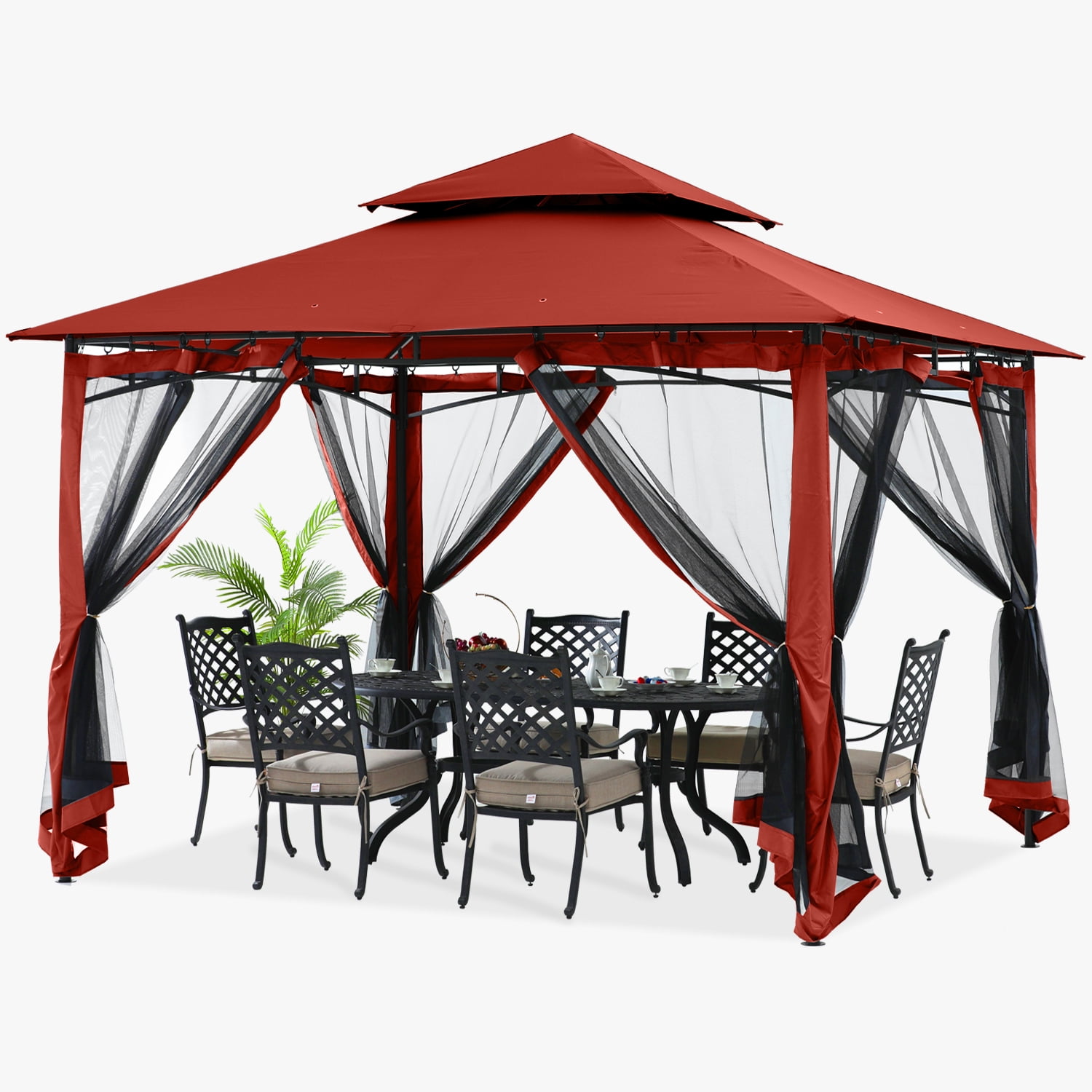 ABCCANOPY 10'x12' Patio Gazebo With Mosquito Netting and Double Soft ...