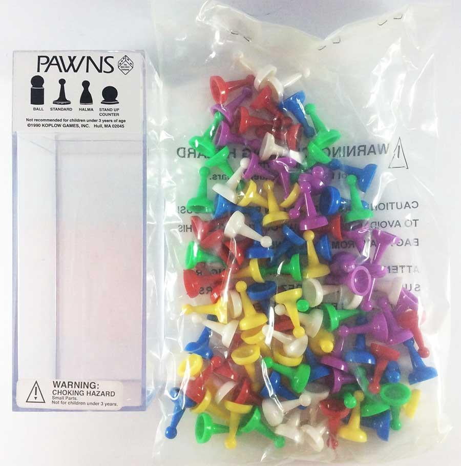 Standard Pawns Game Accessories Assorted Colors Pack of 100 Pawns ...