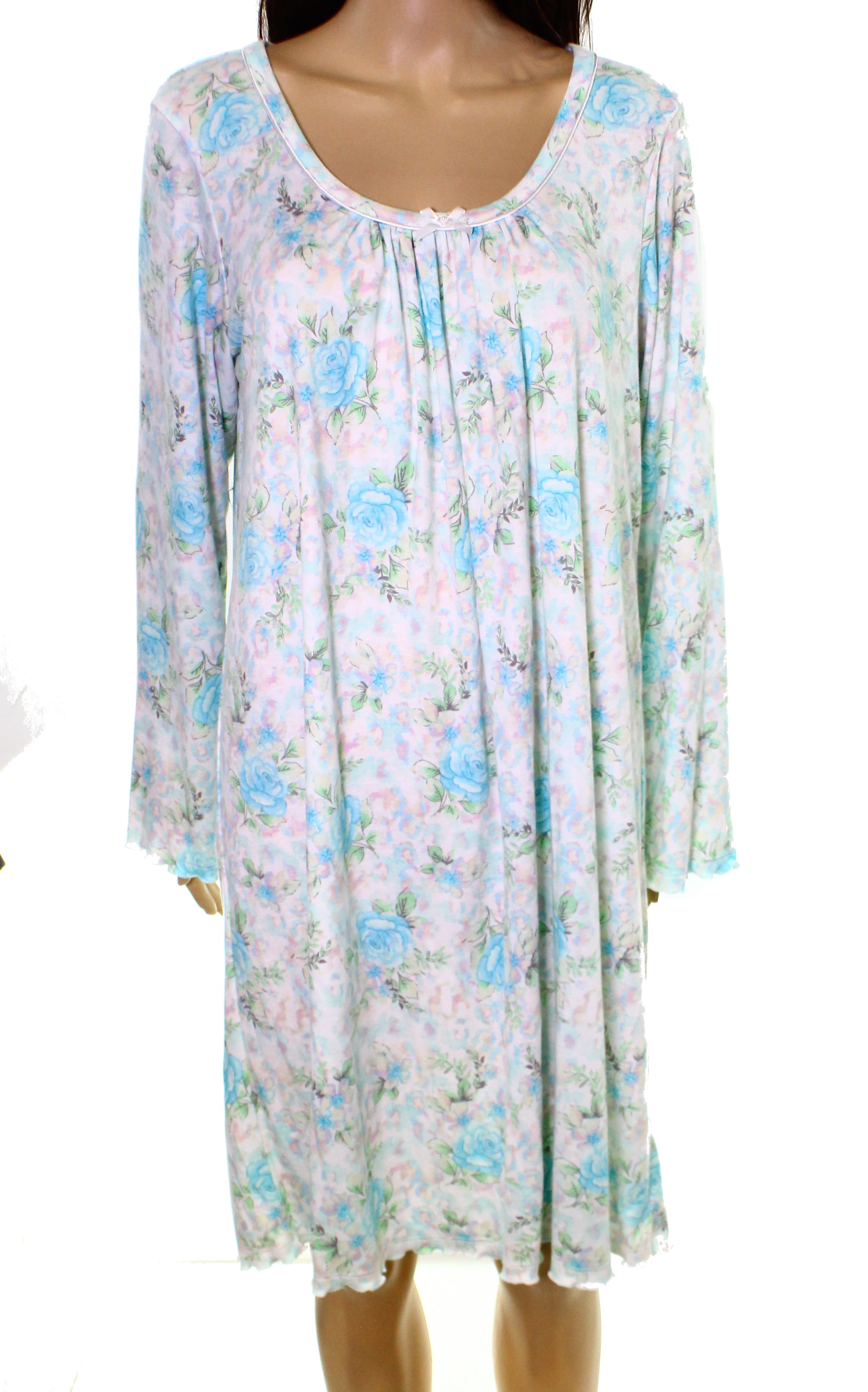 Miss Elaine - Miss Elaine NEW Blue Rose Womens Size XL Floral-Print ...