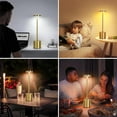 OhhGo 2 Pcs Gold Wireless Rechargeable LED Table Lamps, 3-Level ...