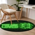 Art Gaming Icons 3FT Round Area Rugs Multi Panel Neon Letter Green ...