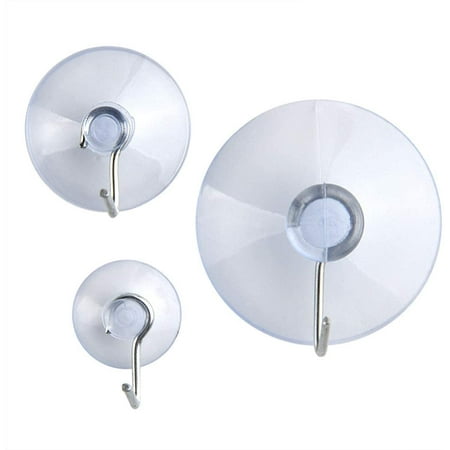 Xizioo 30 Peices Plastic Suction Cup Suction Cups with Hooks, 3 Size ...