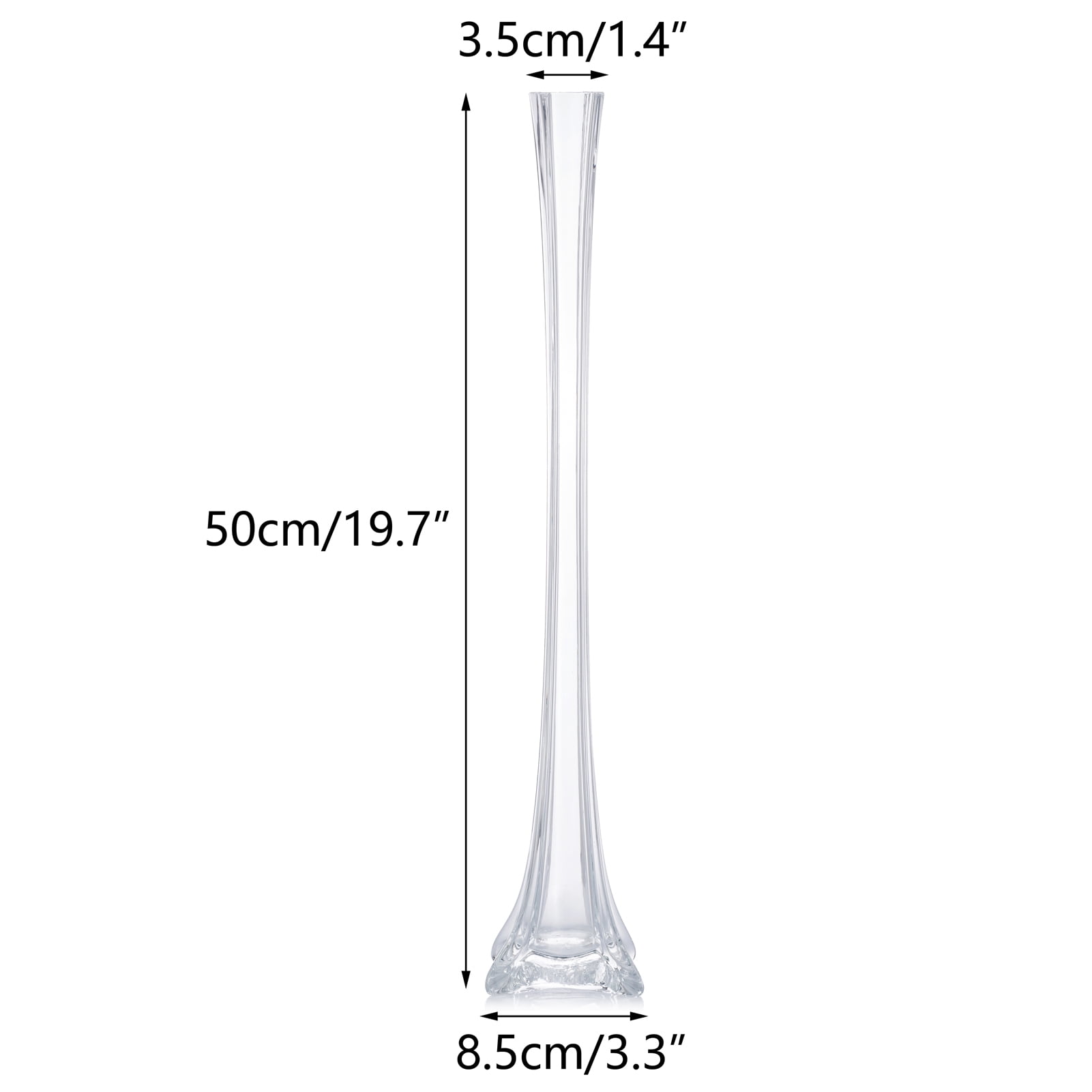 Buy Nuptio Tall Glass Vase for Centerpiece 20 inch Eiffel Tower Vases ...