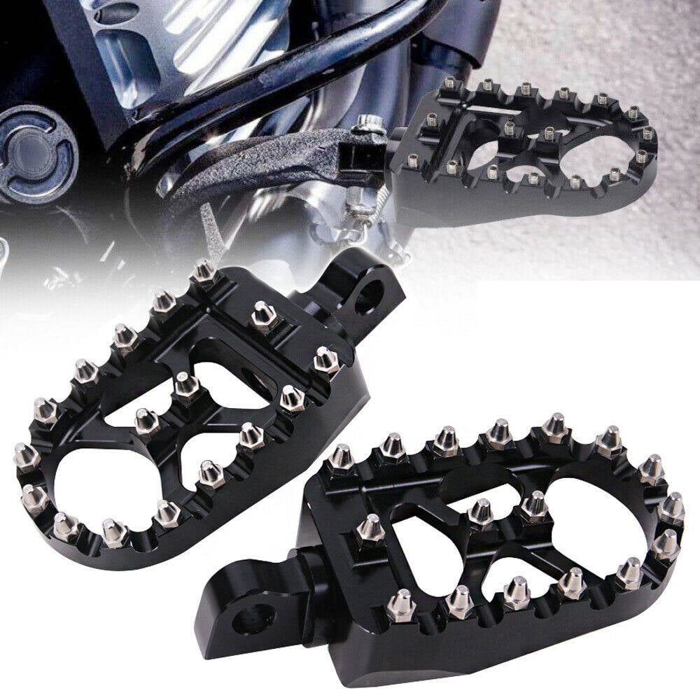 Wide Footpegs Shifter Peg, Black Billet Aluminum Stainless Steel Bolts ...