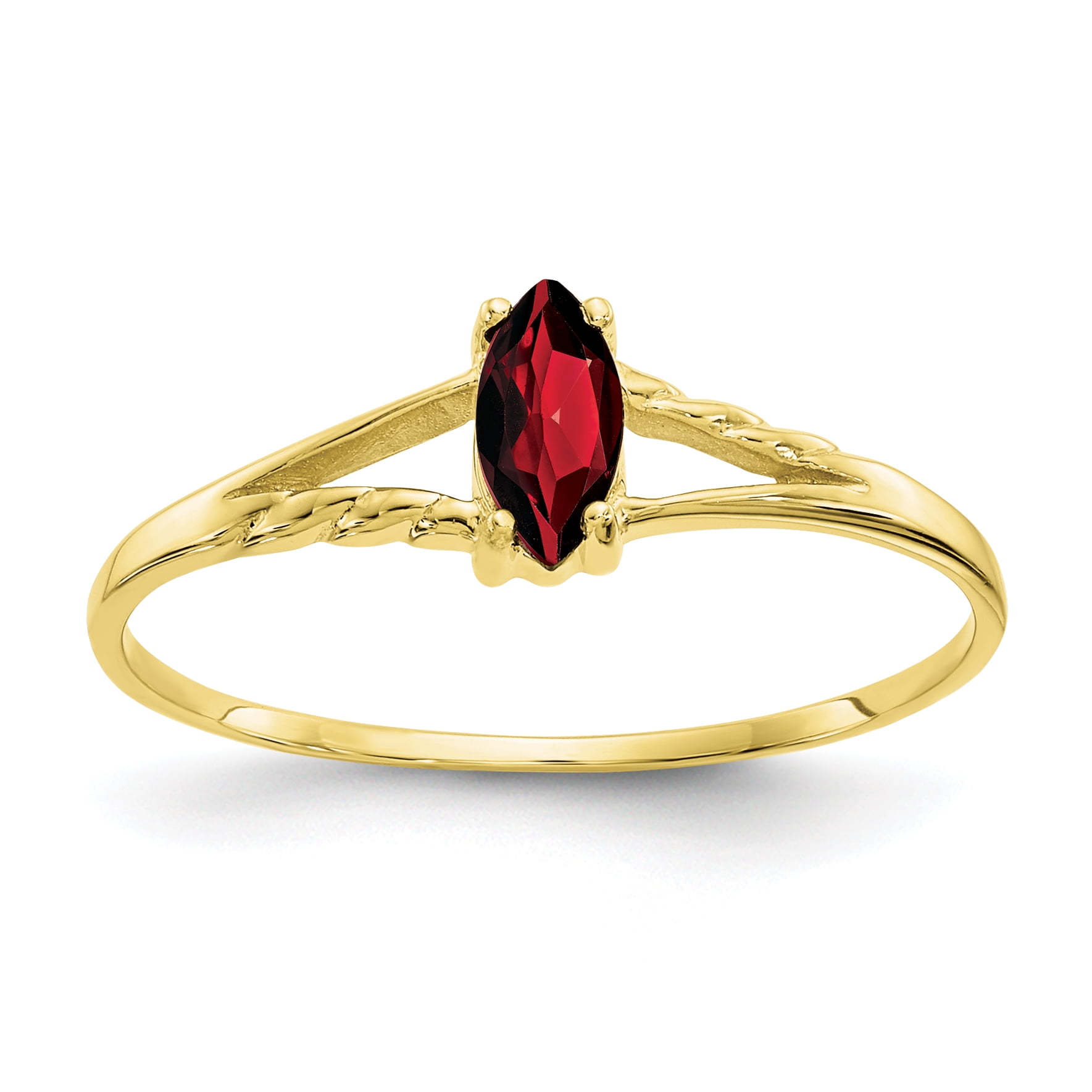 IceCarats - 10kt Yellow Gold Red Garnet Birthstone Band Ring Size 7.00 ...
