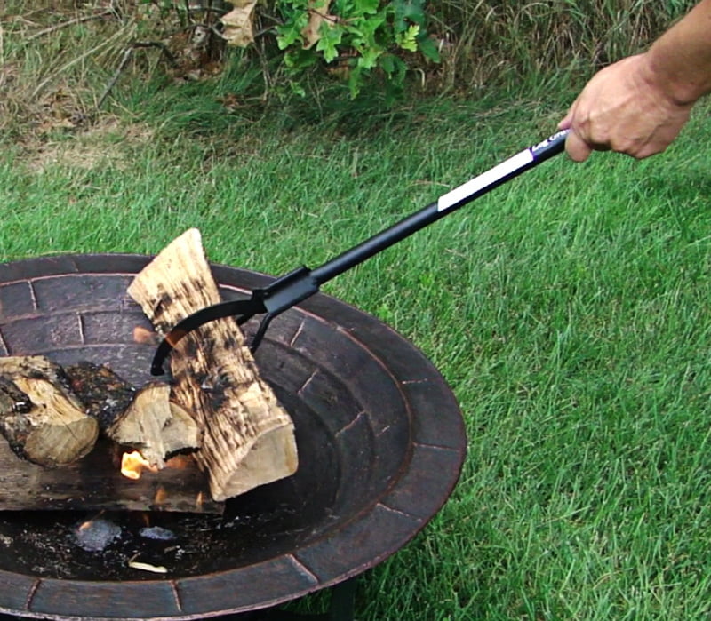 Sunnydaze Heavy Duty Black Log Grabber, 36 inch with Easy Spring Lever ...