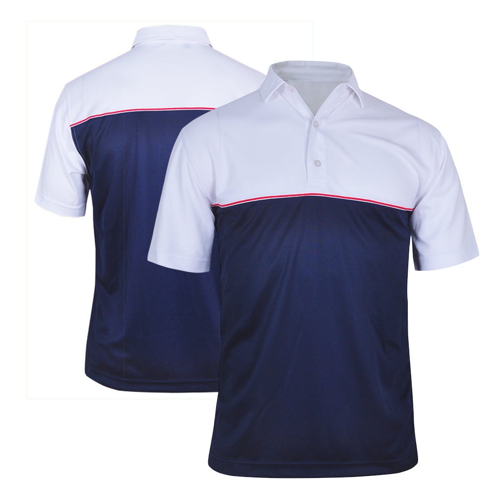 Monterey Club Men's Champion Colorblock Golf Polo Shirt #1199 - Walmart.com