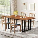 Kitchen Dining Room Table for 4 People, 55 inch Rectangular Dinner ...