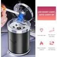 Car with Lid, Smokeless Cylinder Cup Holder Cigarette Ash Tray with LED ...
