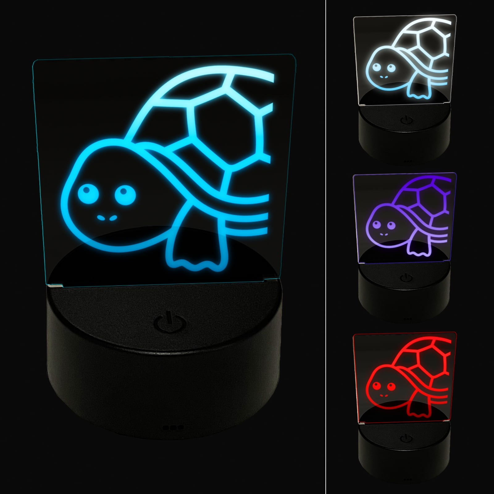 Peeking Turtle LED Night Light Sign 3D Illusion Desk Nightstand Lamp ...