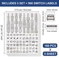 1Set PVC Self-Adhesive Stickers Writable Label Stickers Rectangle Black ...