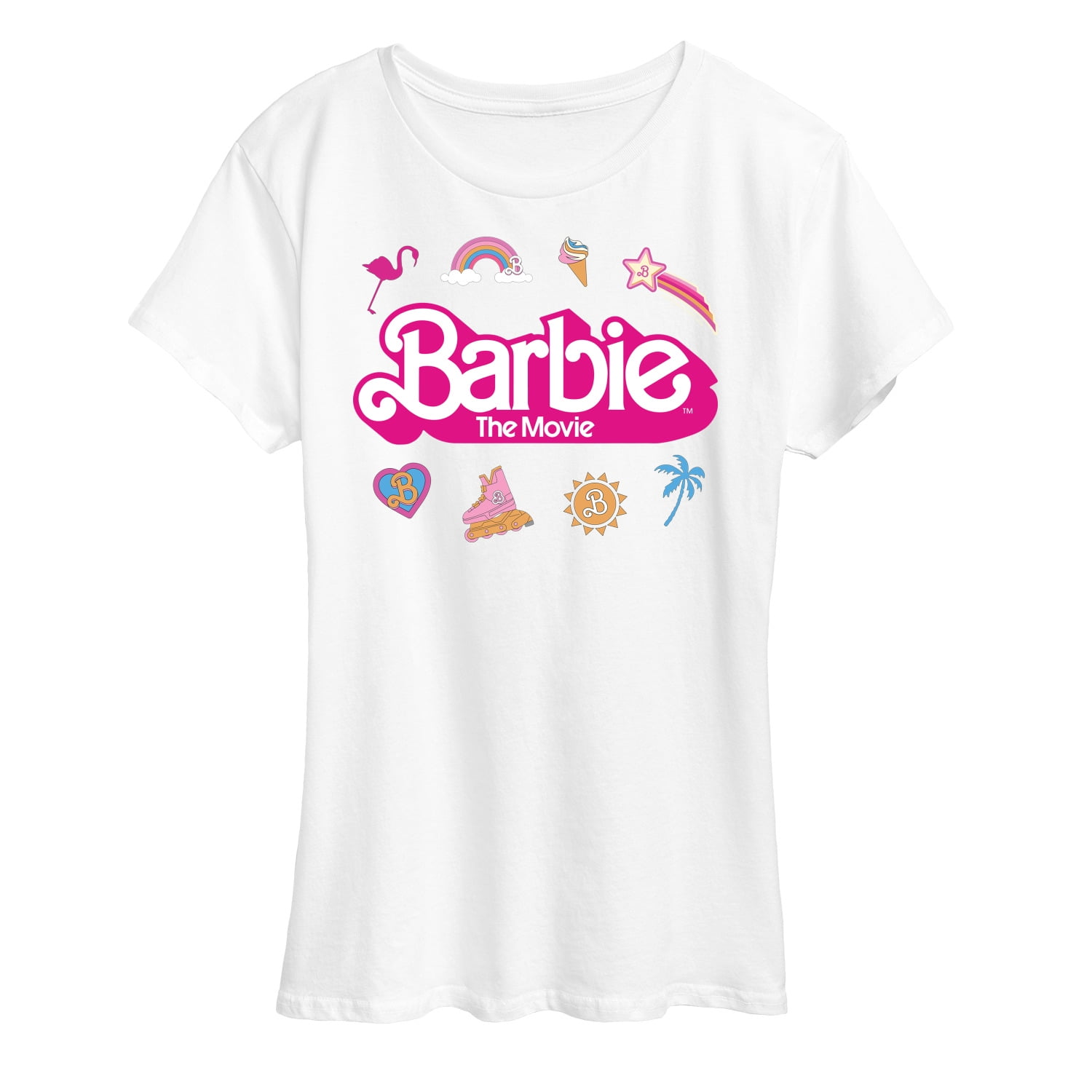 Barbie the Movie - Movie Logo Icons - Women's Short Sleeve Graphic T ...
