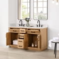 "Gavino 60"" Modern Wood Vanity in Light Brown with Composite Stone Top ...