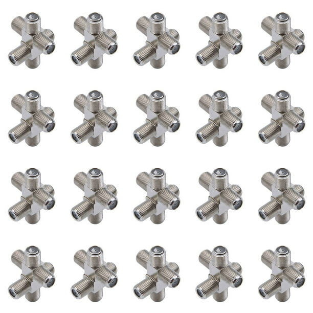 20-Pack 3-Way F-Type Coax Cable Splitter Combiner Female to 3 Female ...