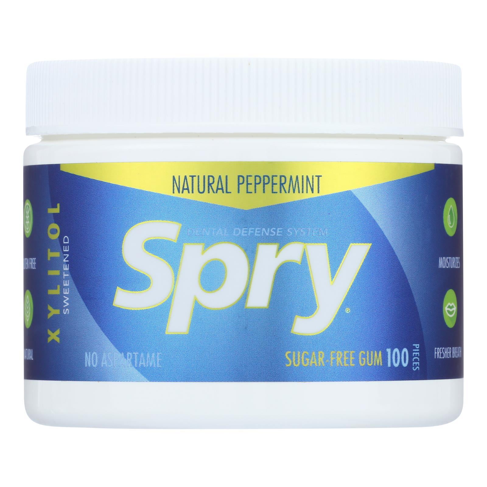 Spry Chewing Gum - Xylitol - Peppermint - 100 count - 1 each - Walmart.com