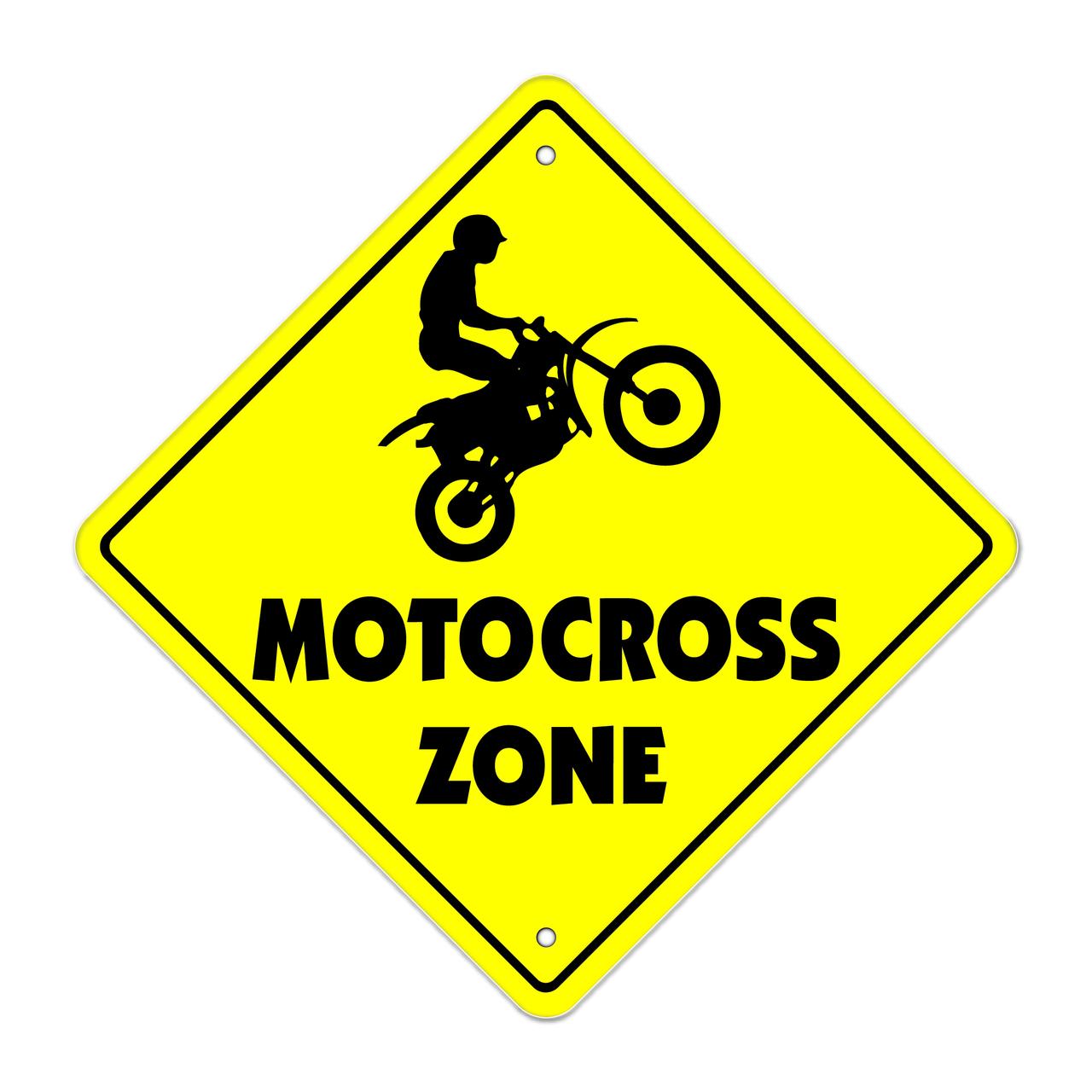 Motocross-m Crossing Sign Zone Xing | Indoor/Outdoor | 14" Tall Plastic ...
