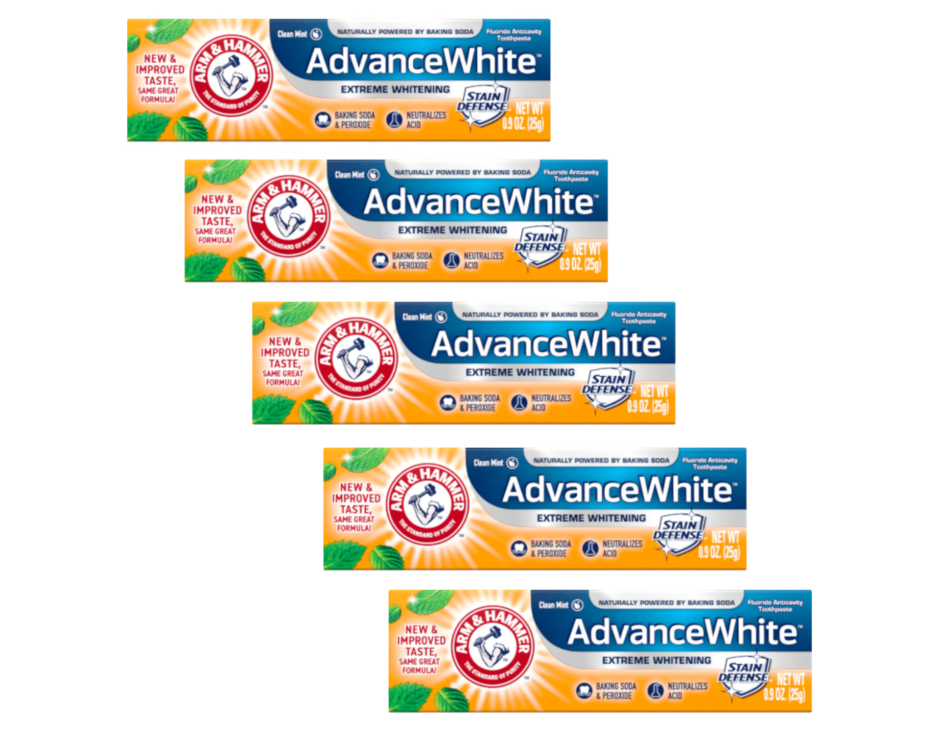 Arm & Hammer Advance White Toothpaste, Travel Size (0.9oz) - Pack of 5 ...