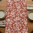 Botanical Rose Burlap Cotton Table Runner 13x70 Inches Long, Vintage ...