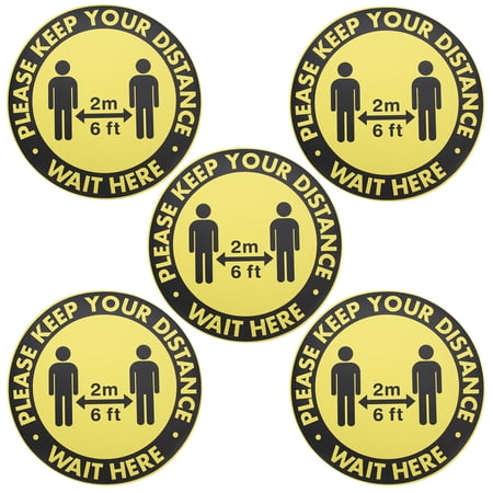 Distance Floor Decal, PVC Practical 5pcs / Bag Watertight Warning Floor ...