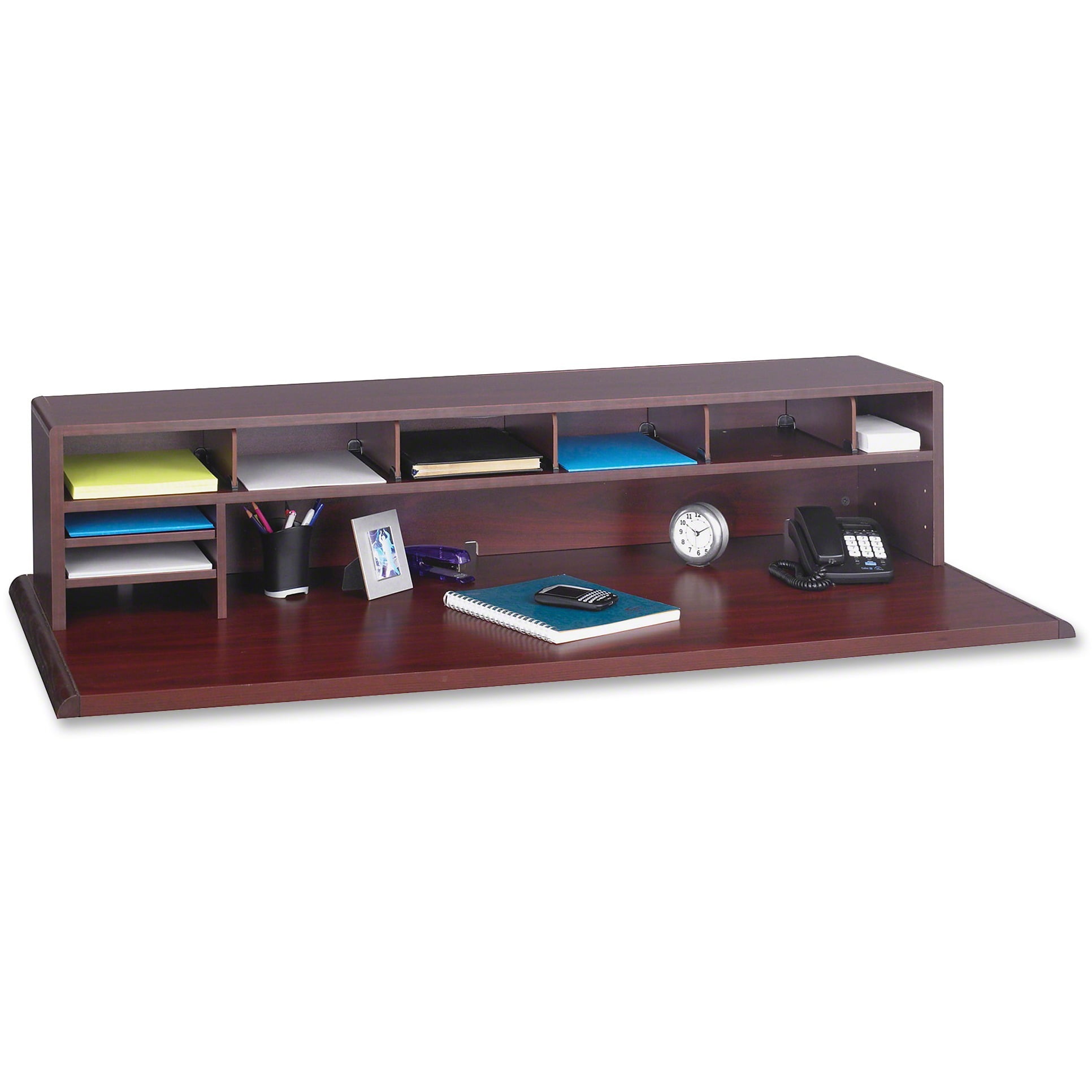 Safco Low-Profile Wood Desktop Organizer, Mahogany, 1 Each (Quantity ...