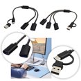 2/3 Port USB2.0 Female Splitter Cable USB Adapter Cord For Transferring ...