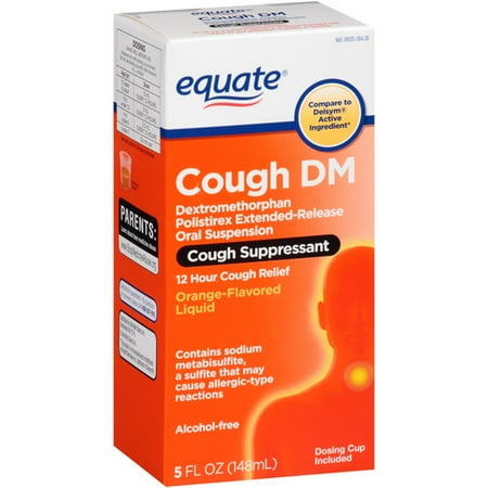 Equate Cough DM Cough Suppressant Orange Extended-Release Liquid, 5 fl ...