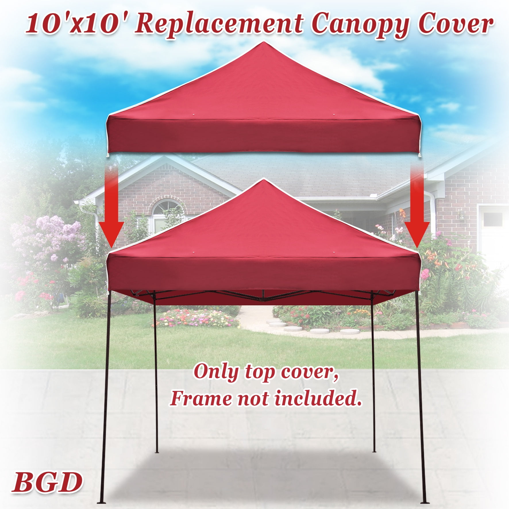 SUNNY Ez pop Up Instant Canopy 10'X10' Replacement Top Gazebo EZ Canopy ...