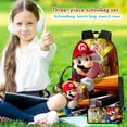 Anime Inspired 3-Piece Backpack Set - Large Capacity Canvas Daypack ...