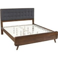 JERFIT Carson Carrington Dark Walnut King Platform Bed Frame, Solid ...