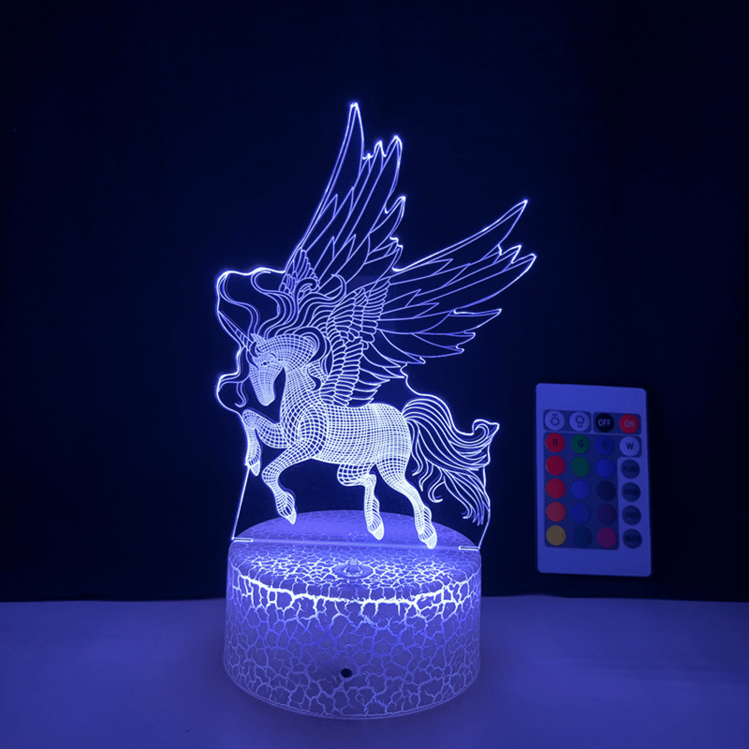 YSITIAN LED Night Light Unicorn Series 3D Illusion Lamp 16 Color Remote ...