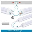 8Ft LED Shop Light Fixture, 72W, 8640LM, 6000K, T8 Integrated LED Tube ...