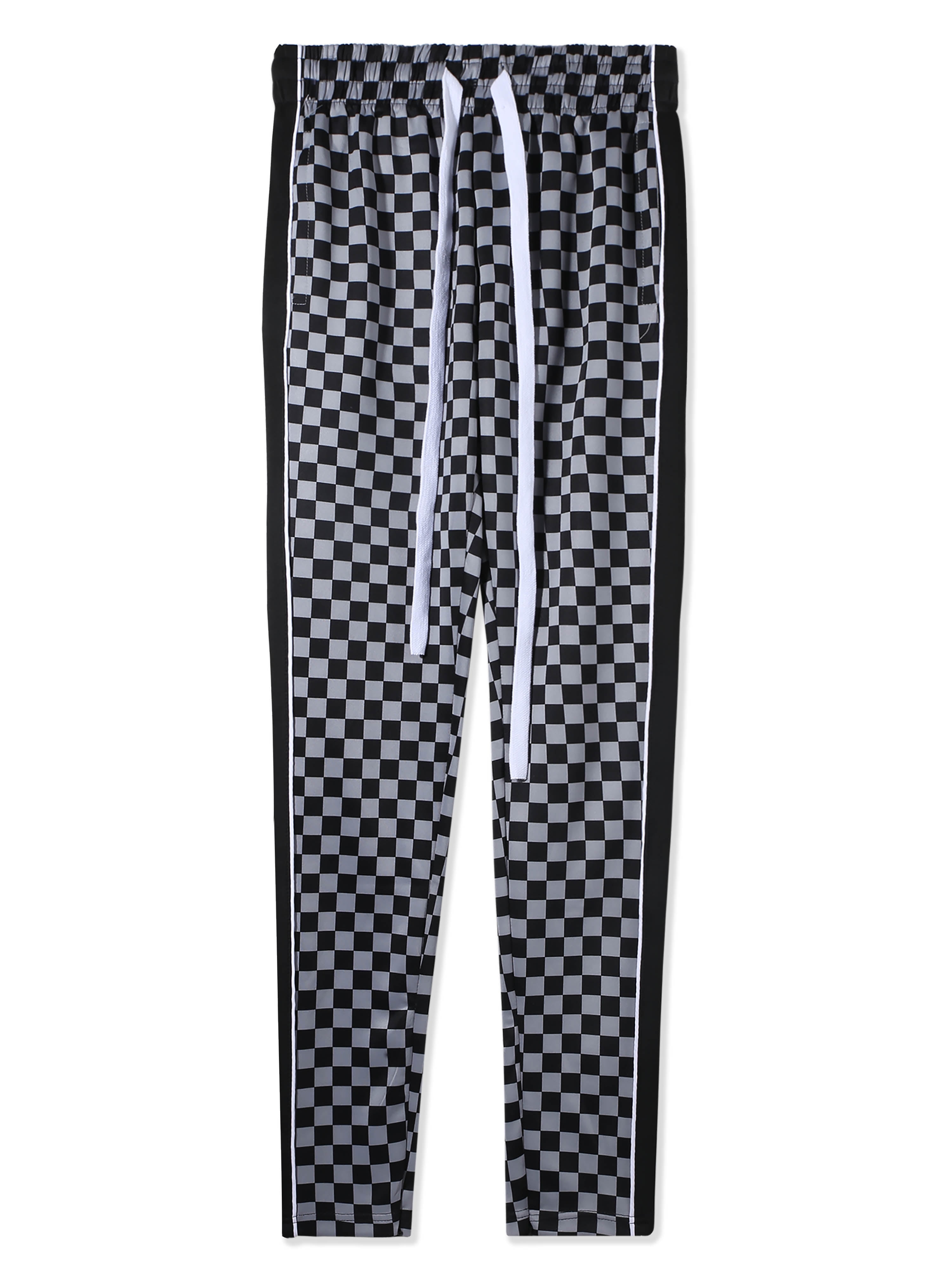 Ma Croix Men's Skater Checkered Stripe Skinny Track Pants - Walmart.com