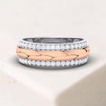 Auory Unisex Double Layer Round Cut Eternity Moissanite Band - Two Tone ...