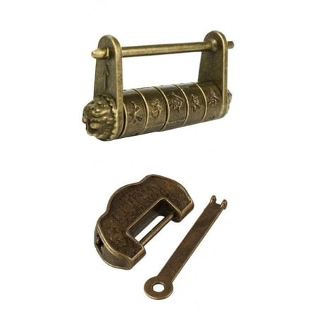 Antique Lock Chinese Old Style Combination Padlock Old Style Bronze ...