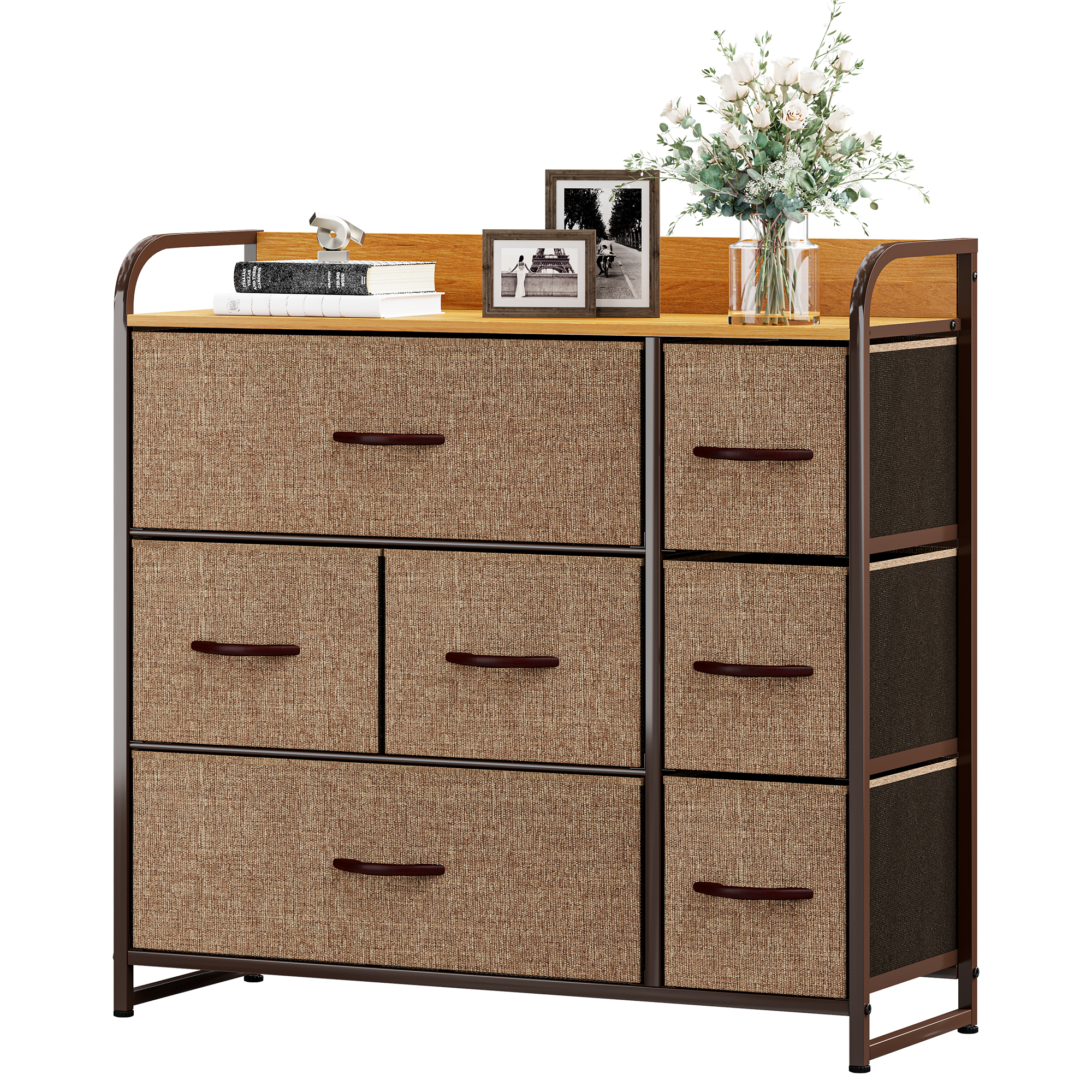 YINTATECH 7 Drawers Fabric Dresser, Wide Dressers Storage Easy Pull ...