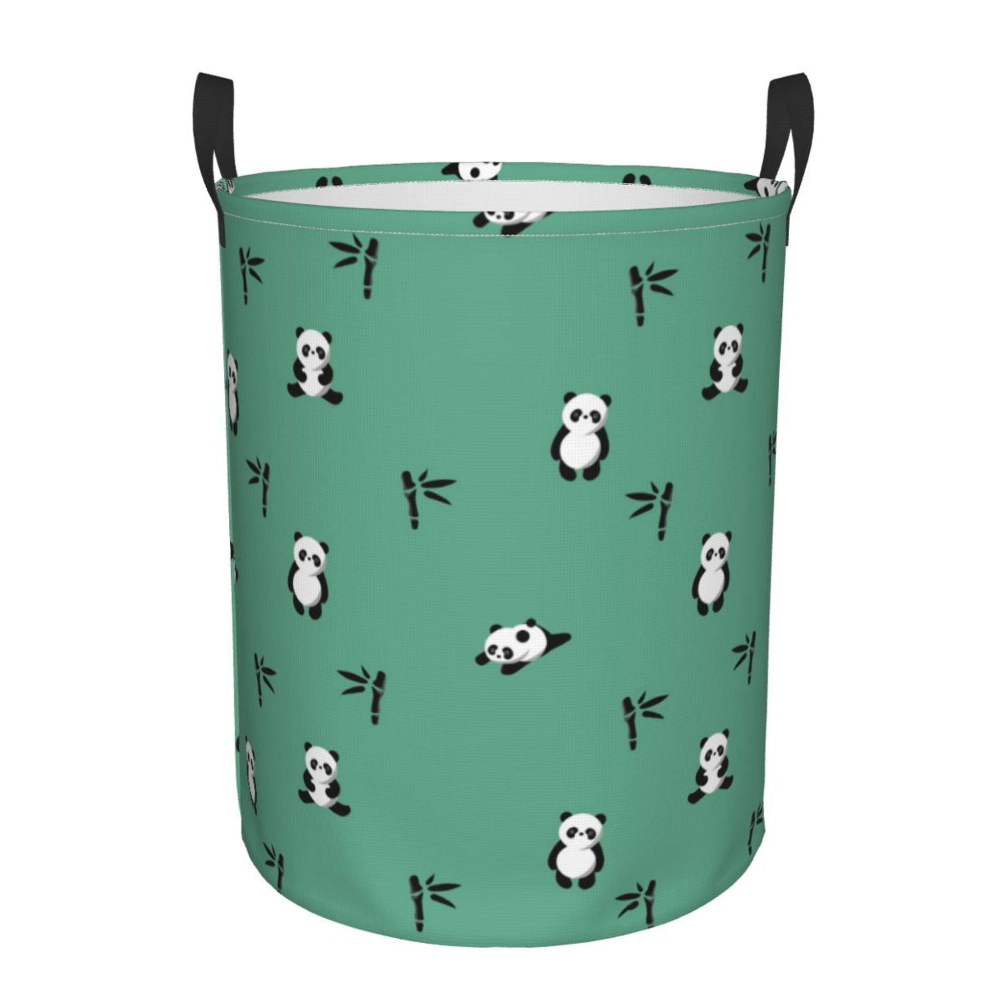 DouZhe Waterproof Collapsible Large Laundry Baskets, Cute Pandas Green ...