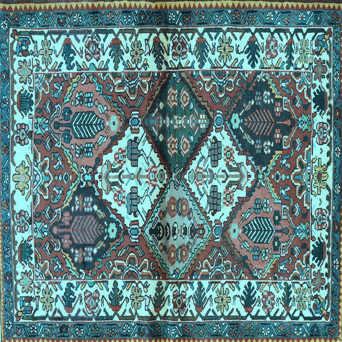 Ahgly Company Indoor Square Persian Light Blue Traditional Area Rugs, 6 ...