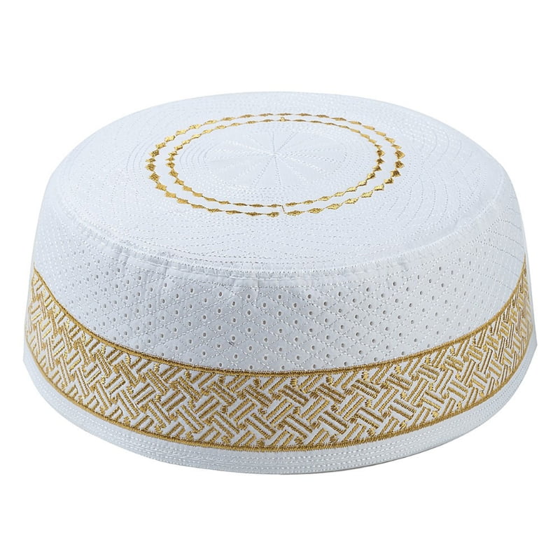 SUNRI Muslim Prayer Hat Islam Kufi Headware Skull Cap Eid Ramadan ...