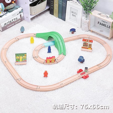 Plastic Spiral Train Tracks Wood Railway Accessories Track Bridge Piers ...