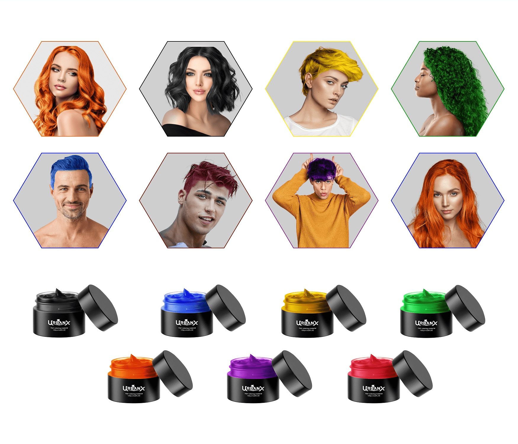 UrbanX Washable Hair Coloring Wax Material Unisex Color Dye Styling ...